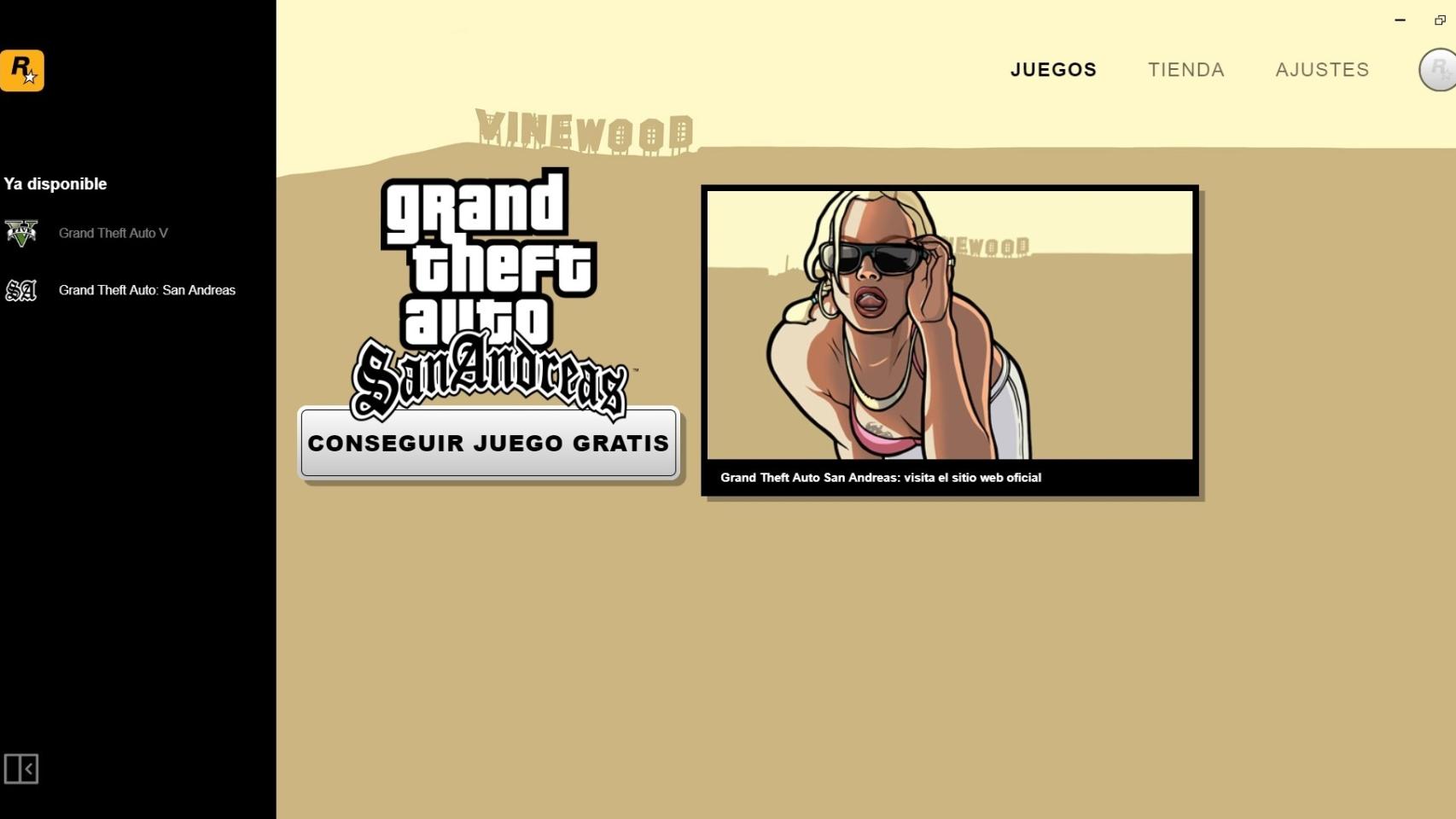 GTA San Andreas gratis con el nuevo progama de Rockstar