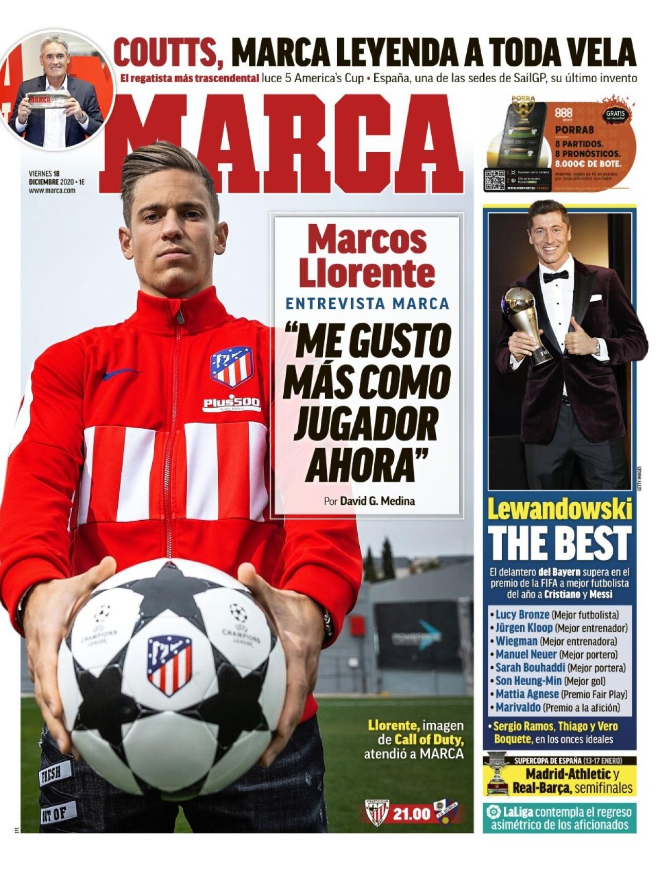 La portada del diario MARCA (18/12/2020)