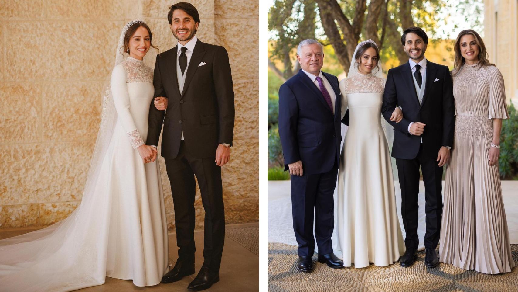 La boda de la princesa Iman de Jordania: el elegante 'look' nupcial y la gran emoción de Rania