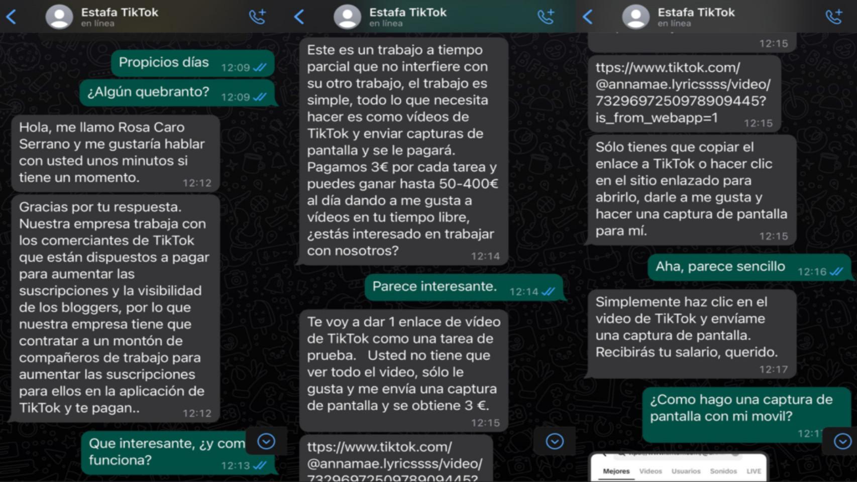Cuidado con la estafa de WhatsApp y TikTok en la que te ofrecen un sueldazo: así roban los ...
