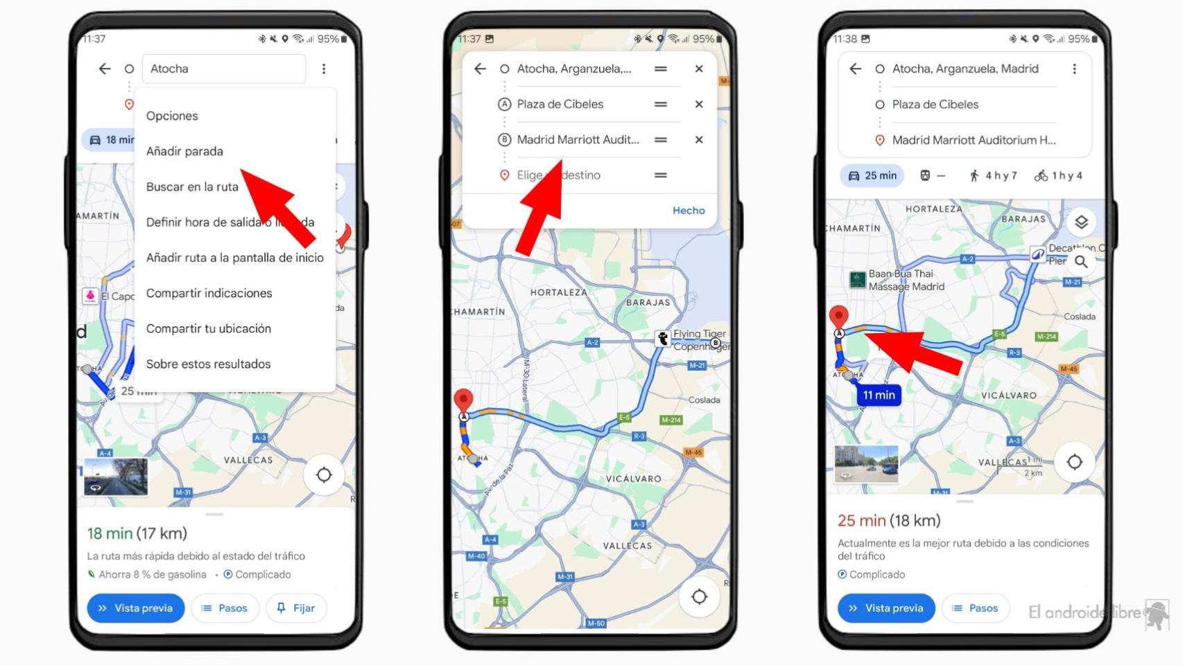 Este es el truco de Google Maps para poder añadir paradas en cualquier ruta