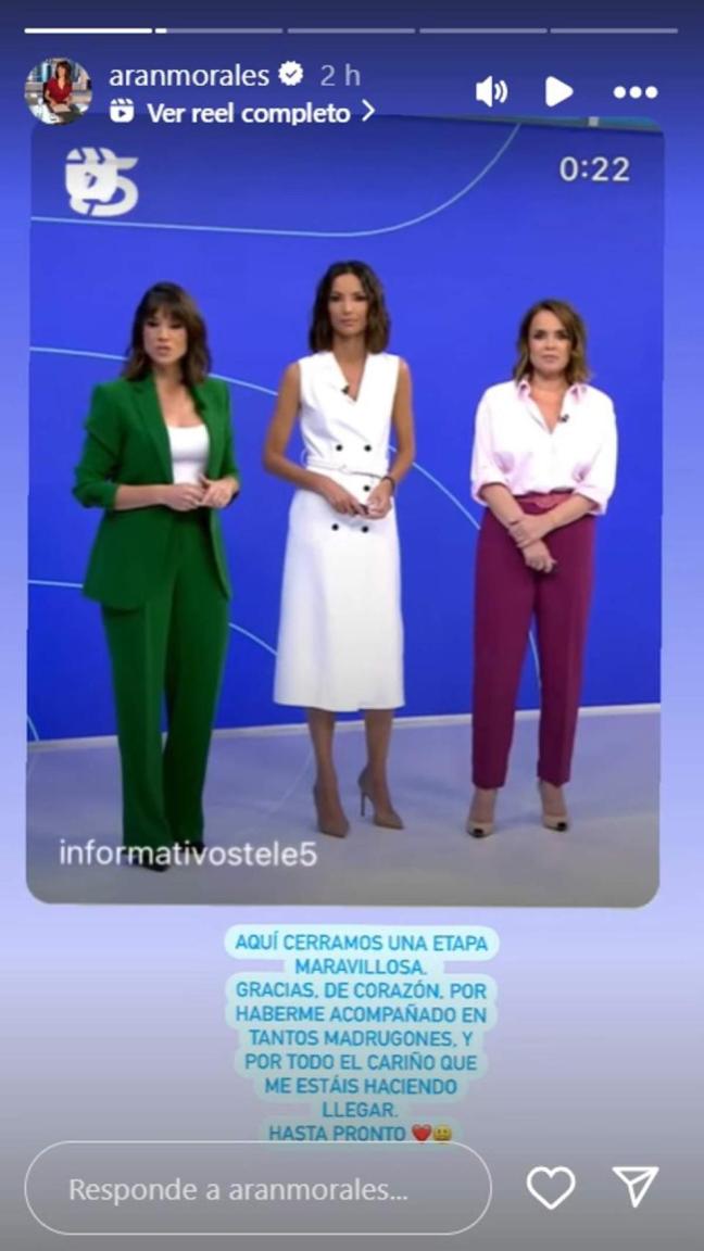 Así ha sido el adiós de Arancha Morales a las mañanas de 'Informativos ...