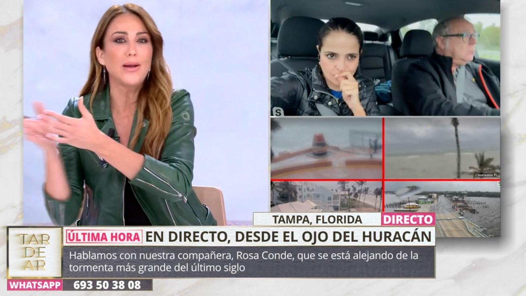 Una reportera de Telecinco, obligada a refugiarse en directo por el ...