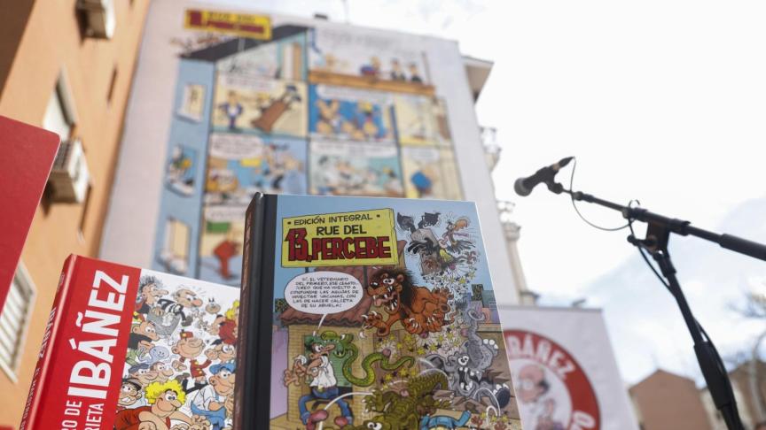 El aplaudido homenaje en Madrid a Ibáñez: los secretos del mural que ...